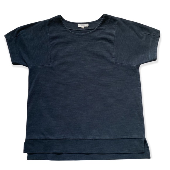 Tops | Madewell Shotr Sleeves Texture Top | Poshmark